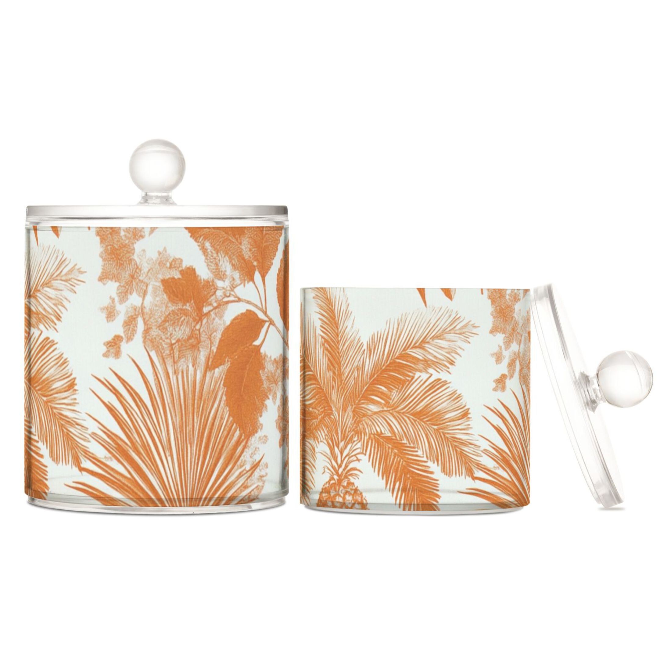 Orange Colored Pineapple Leaves Floral Tropical Translucent Plastic ...