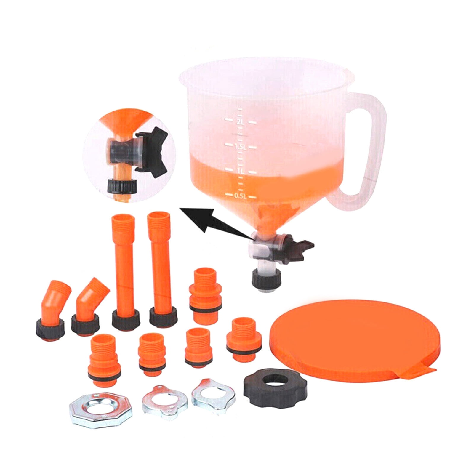 Orange Coolant Pouring Kit Corrosion Resistant Not-Spill Coolant Funnel ...