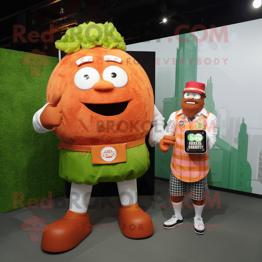 Orange Corned Beef And Cabbage REDBROKOLY mascot costume character ...