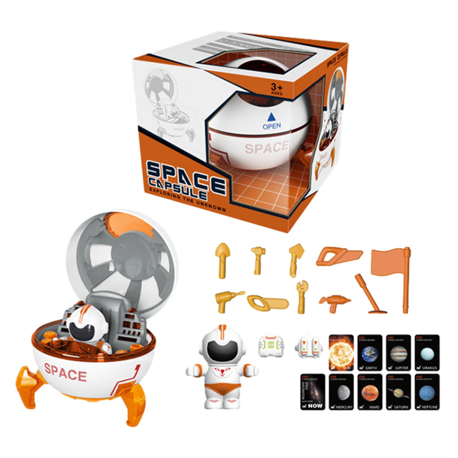 Orange Cosmic Voyage Toy With Musical Spaceship Astronaut Figure Stem ...
