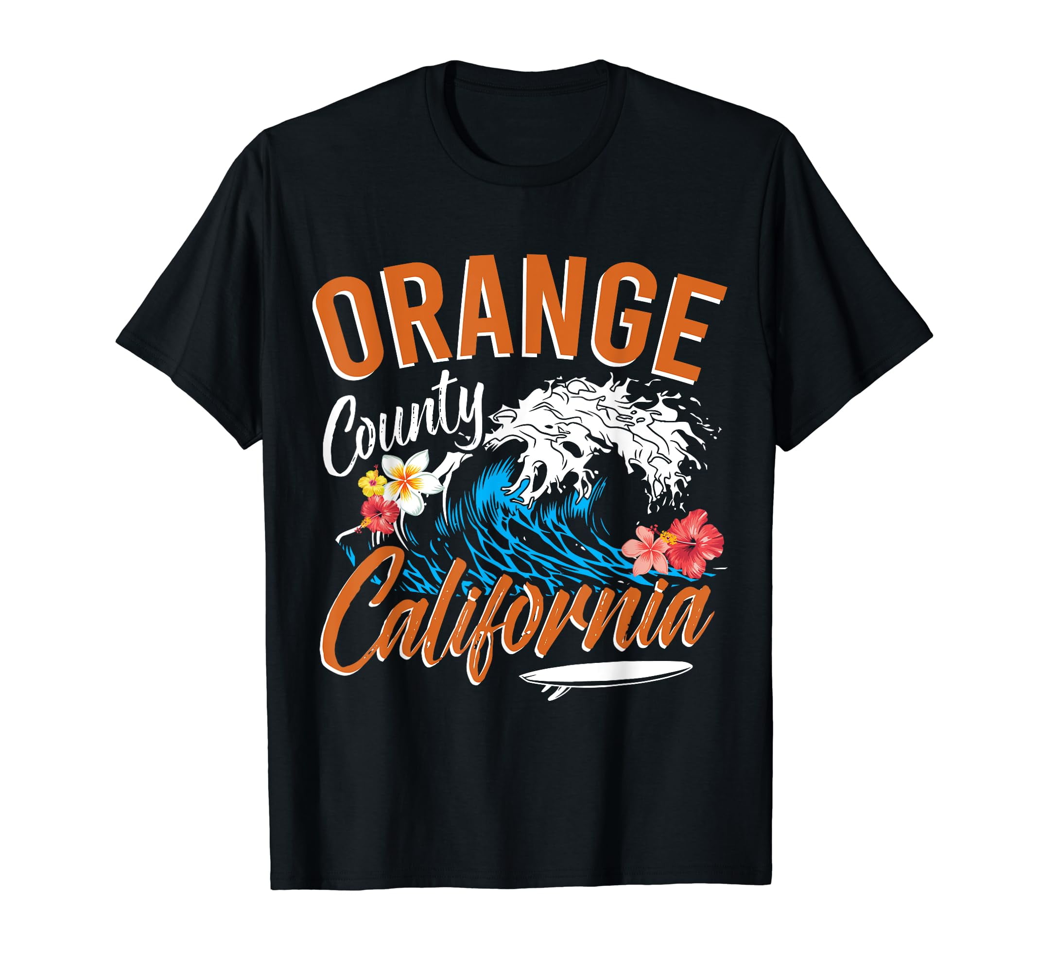 Orange County California Ocean Surfing the Beaches of Ca T-Shirt Black ...