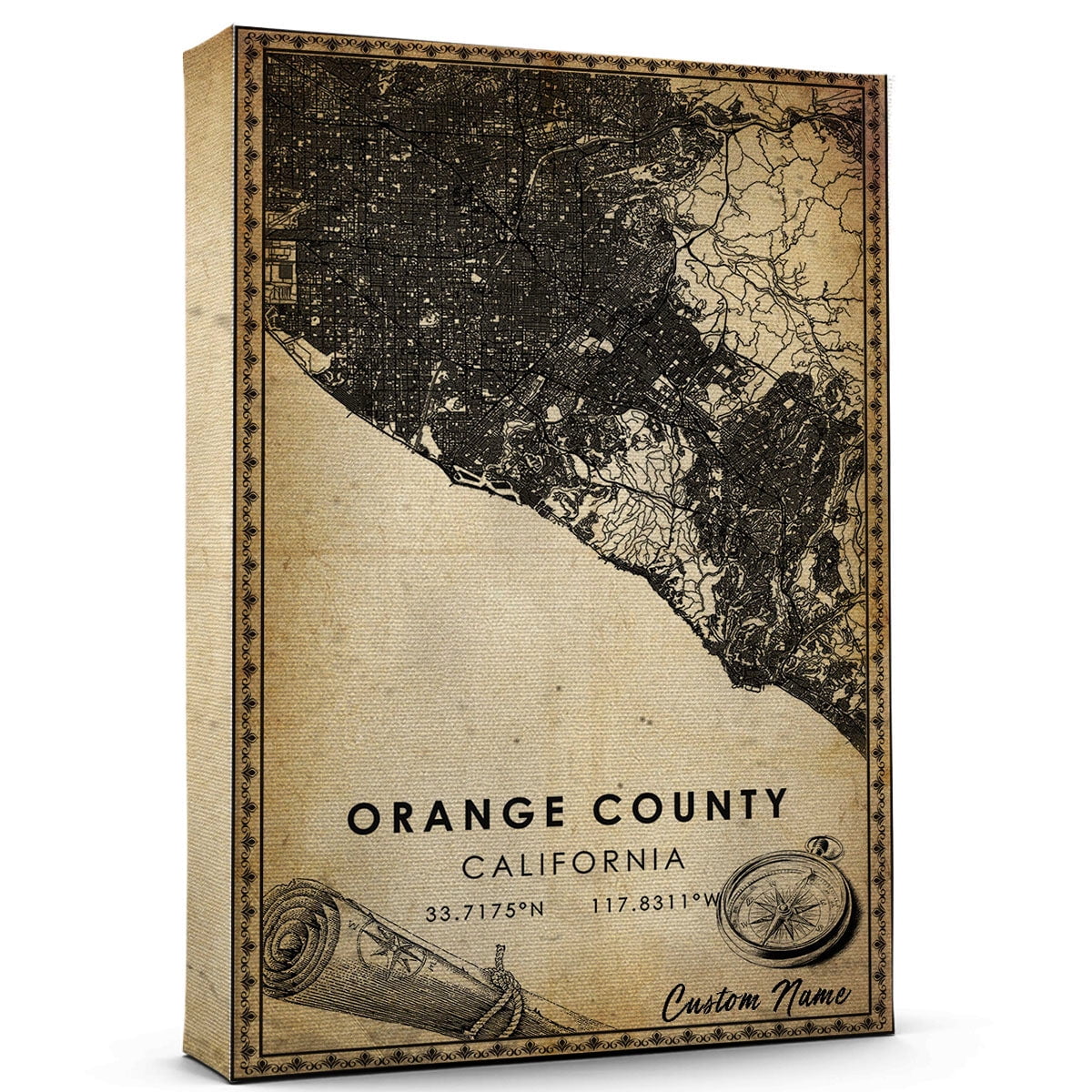 Orange County Map Poster, California Map Art Poster, Canvas, Orange ...