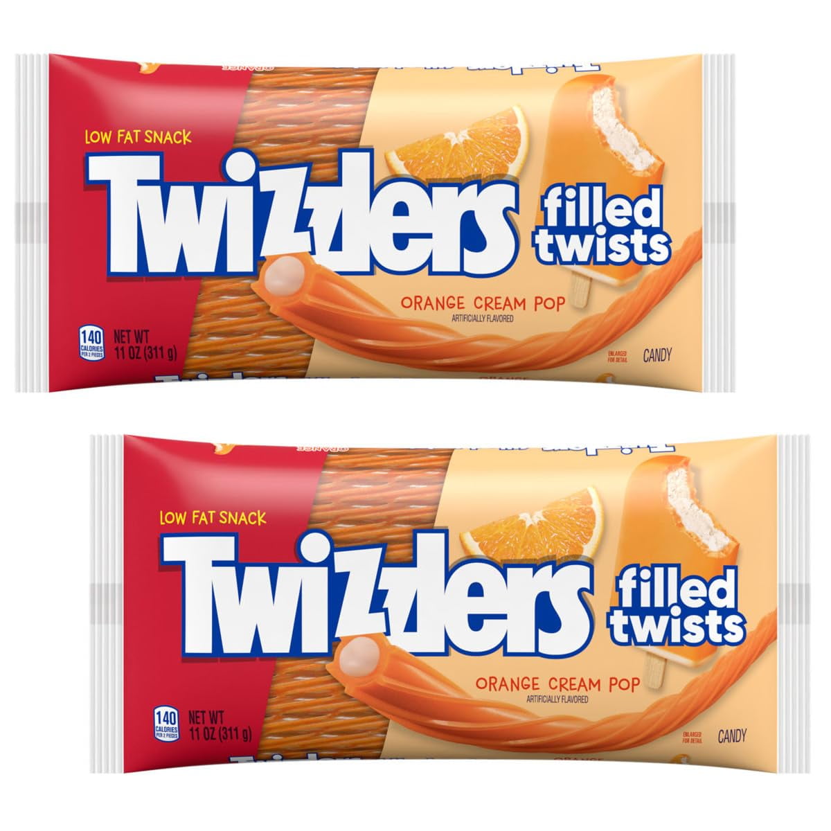 Orange Cream Pop Flavored Filled Twists, 11 Ounce Bag (2 Pack ...