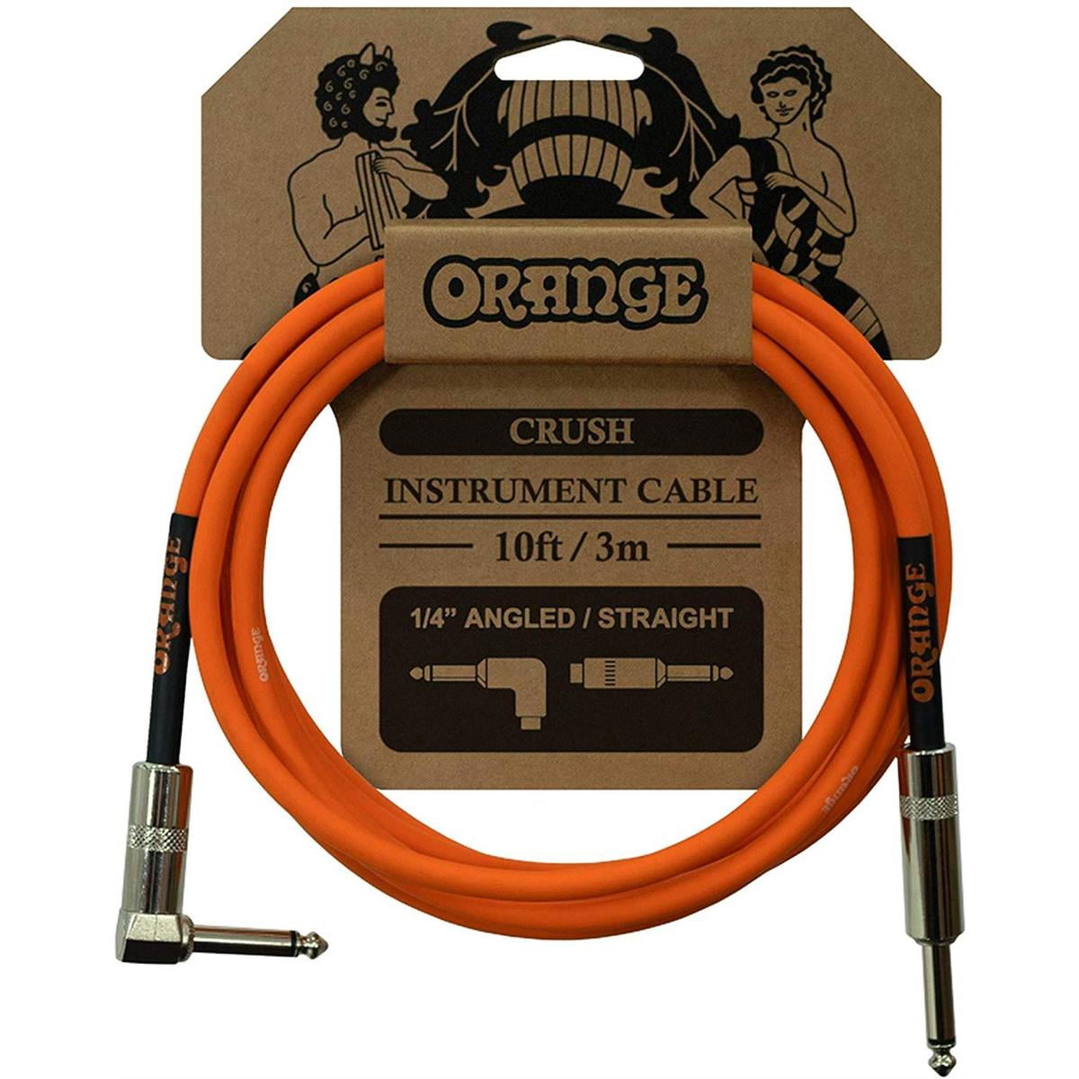 Orange Crush 10' Instrument Cable with Angled to Straight Connector ...