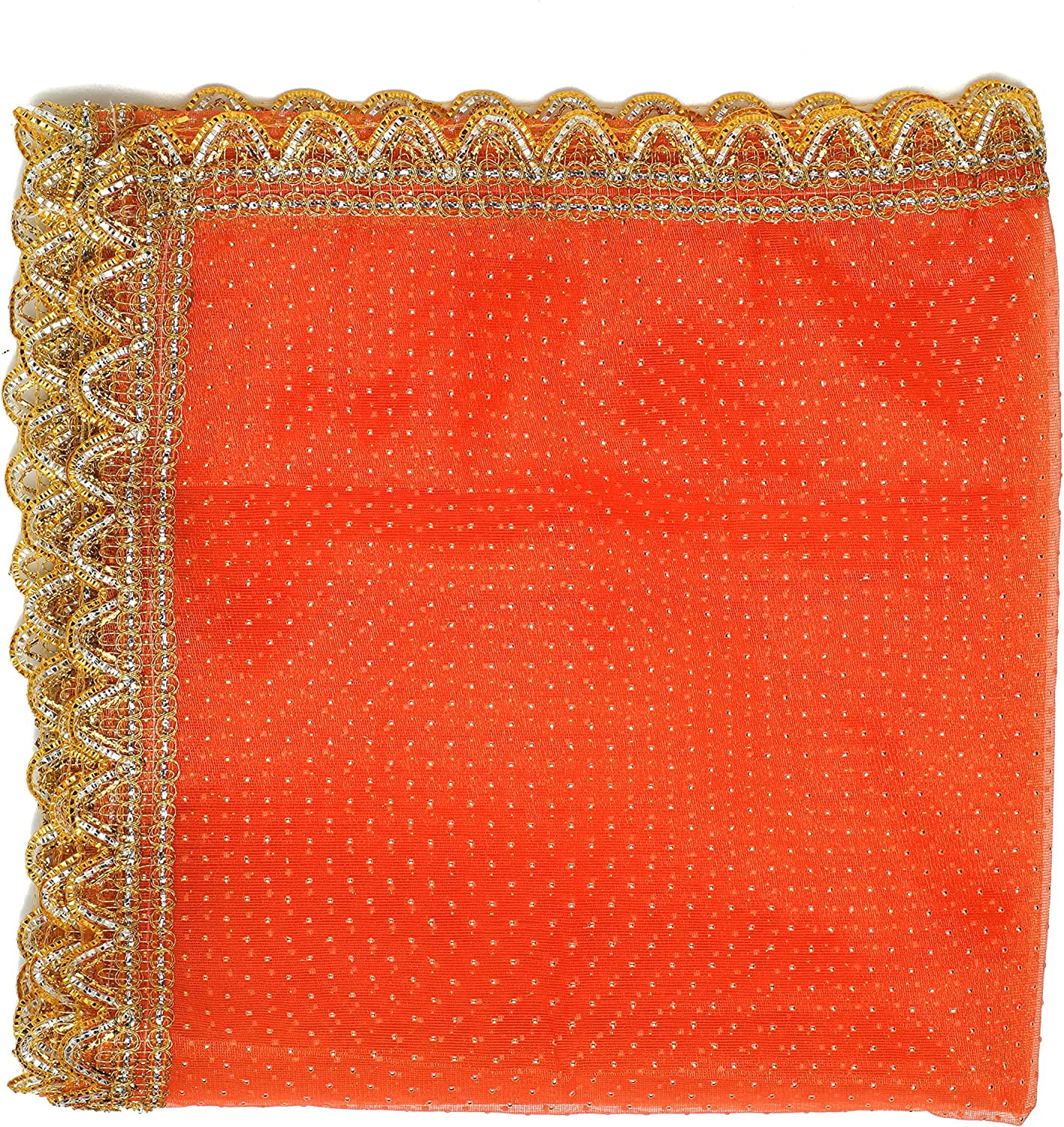 Orange Decorative Cloth Pooja Chunari (Size :- 18 Inches x 36 Inches ...