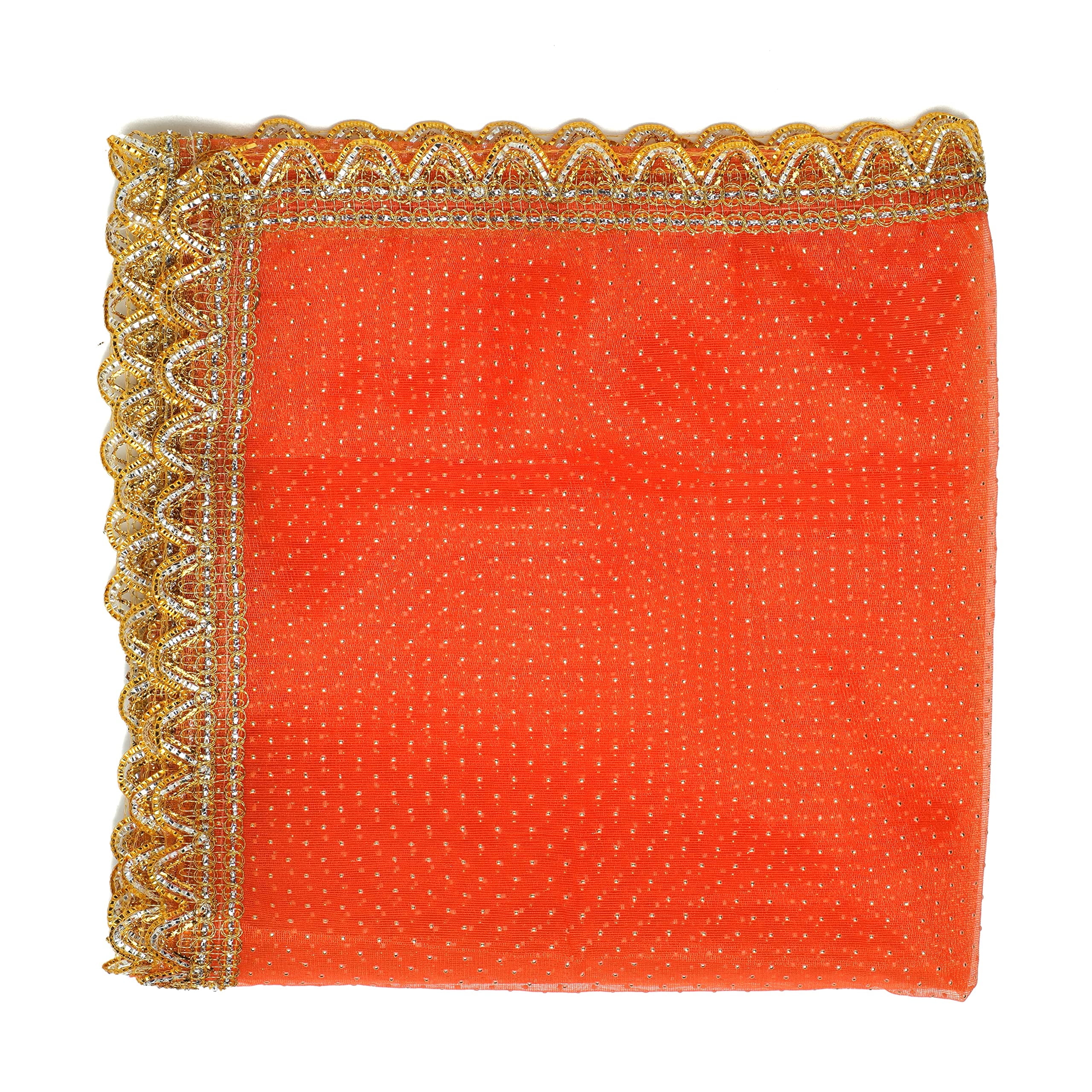 Orange Decorative Cloth Pooja Chunari (Size :- 18 Inches x 36 Inches ...