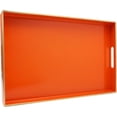 Orange Decorative Serving Tray with Handles, Elegant Plastic Coffee ...