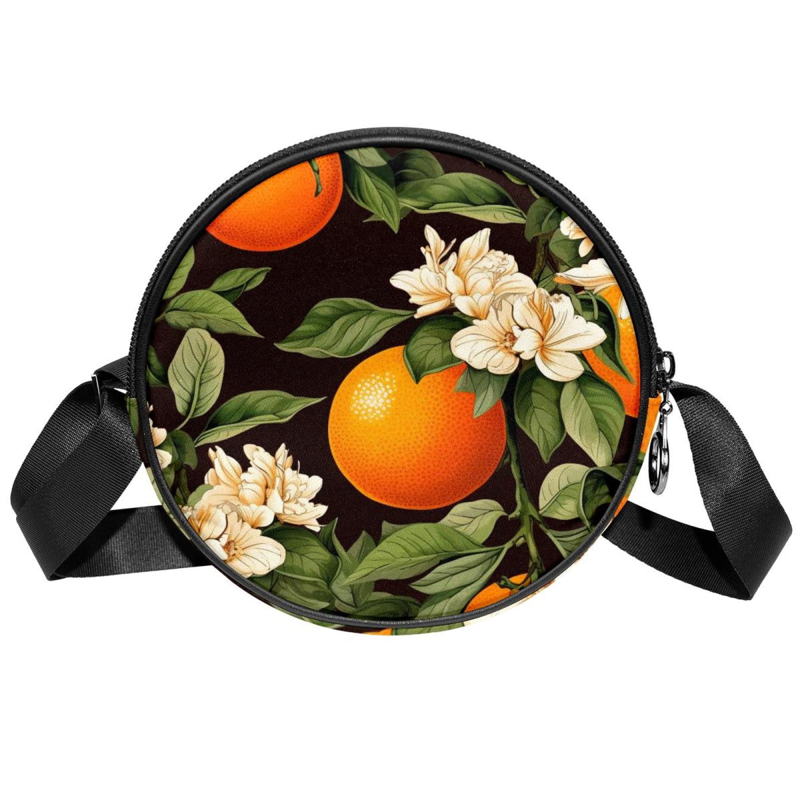 Orange Diagonal-Span Round Twill Sponge Jeanette Shoulder Bag Practical ...