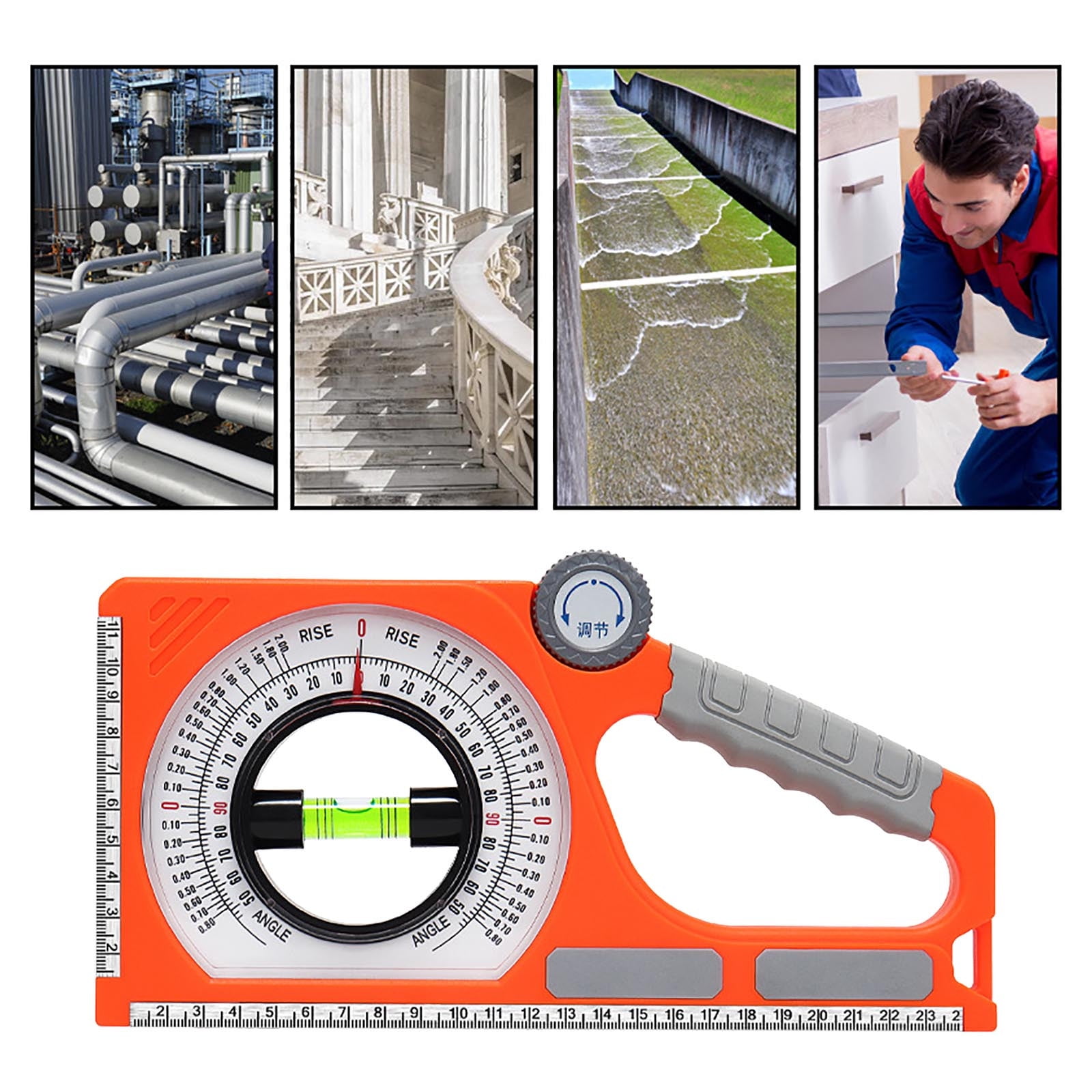 Orange Digital Angle Level Protractor - Inclinometer with Magnetic Base ...