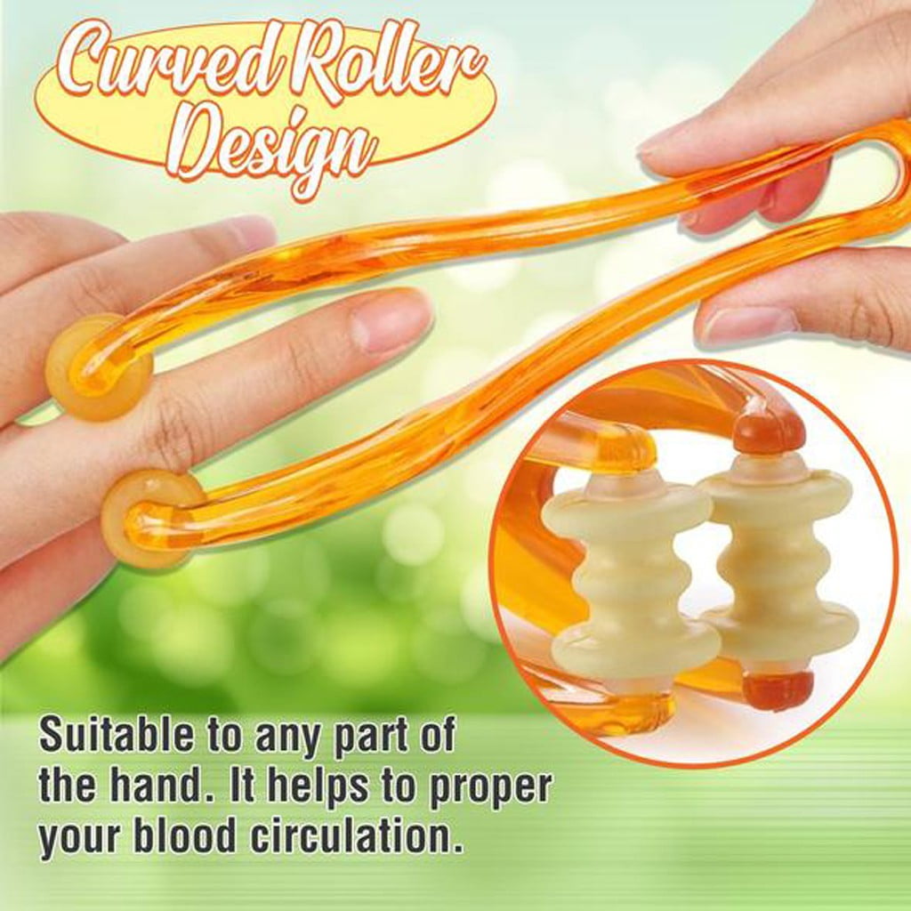 Orange Double Rubber Roller Massage Joints Circulation Stress Finger ...