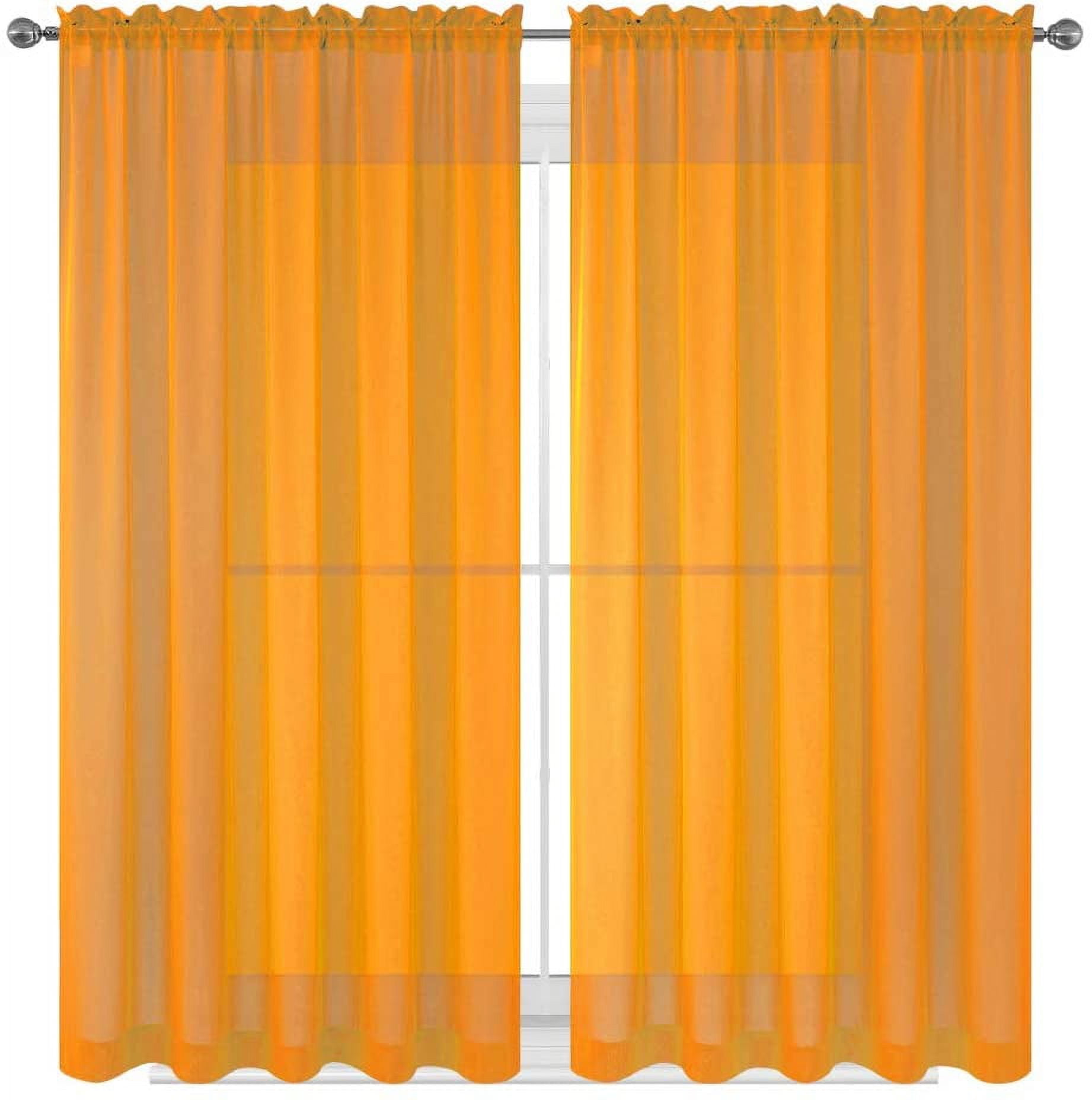 Orange Drape/Panels/Scarves/Treatment Beautiful Sheer Voile Window ...