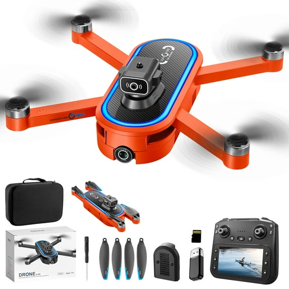 Orange Drone With 1080P Esc Camera Brushless Motor Remote Control With ...