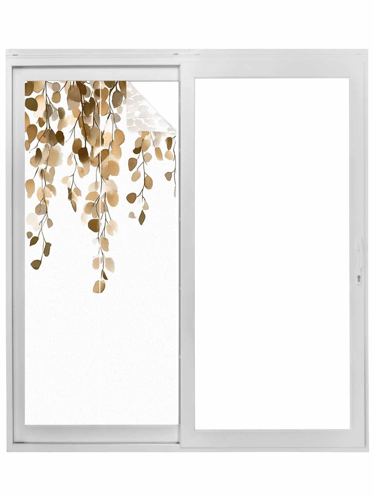 Orange Eucalyptus Leaves Window Privacy Film, Weeping Spring Botanical ...