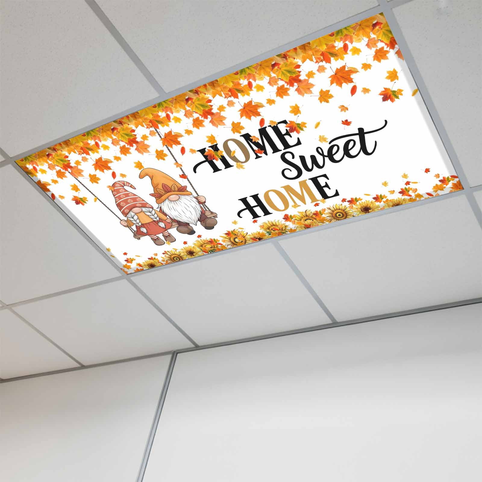 Orange Fall Fluorescent Light Covers, Thanksgiving Gnomes Sunflower ...