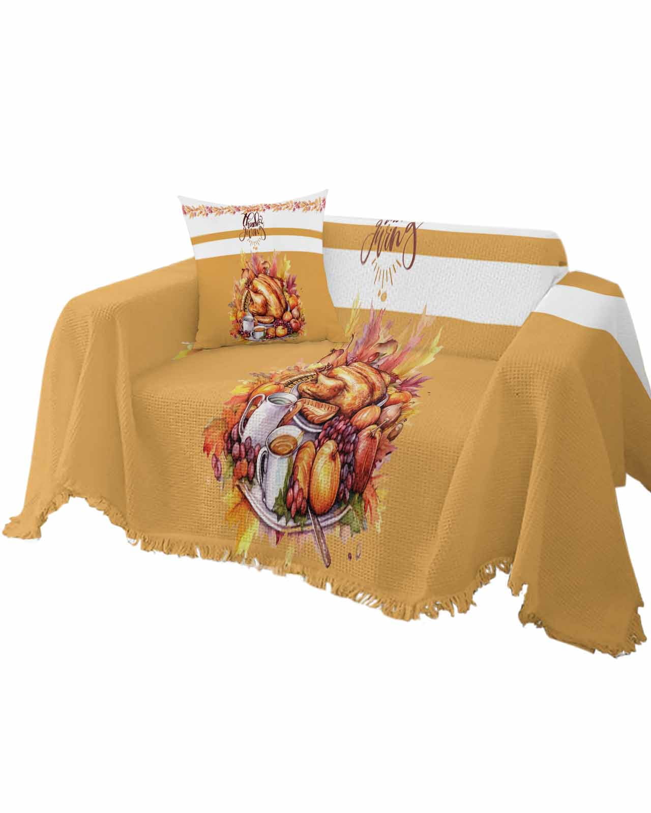 Orange Fall Sofa Couch Covers for Dogs, Washable Sectional Couch ...