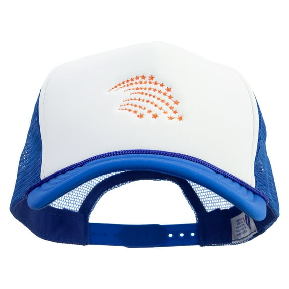 Orange Falling Star Embroidered Summer Foam Mesh Trucker Cap - Royal ...