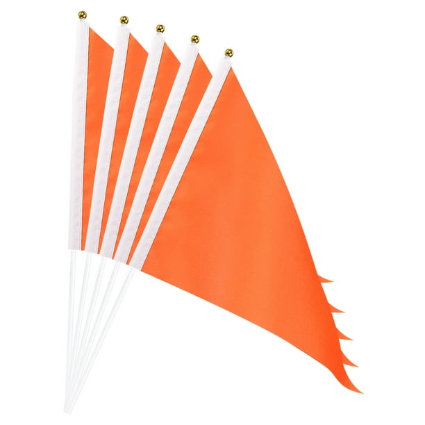 Orange Flag Stick, Hand Held Mini DIY Flag 11.8x7.8 Inch Triangle Pack ...