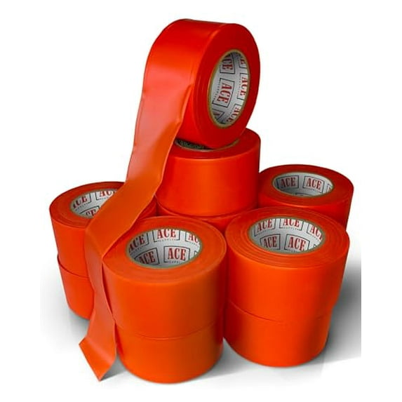 Orange Flagging Tape 144 Pack - Non-Adhesive Survey Tape - 1.5 Inch ...