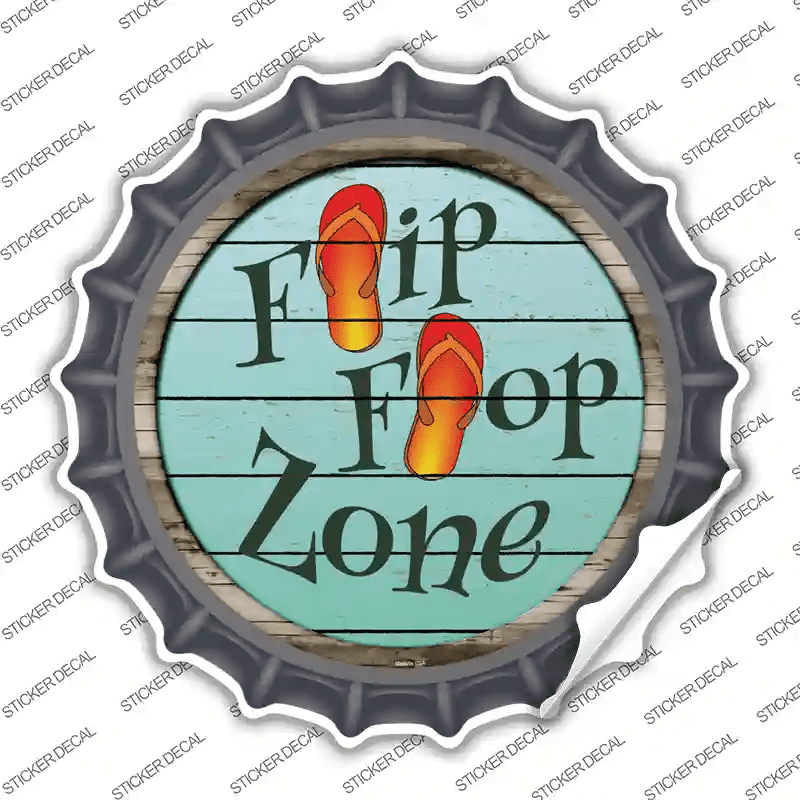 Orange Flip Flop Zone Novelty Bottle Cap Sticker DecalLarge - Walmart.com