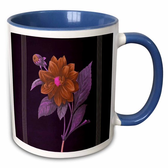 3drose, Orange Flower with Lavender Stem on Purple Textured Background ...