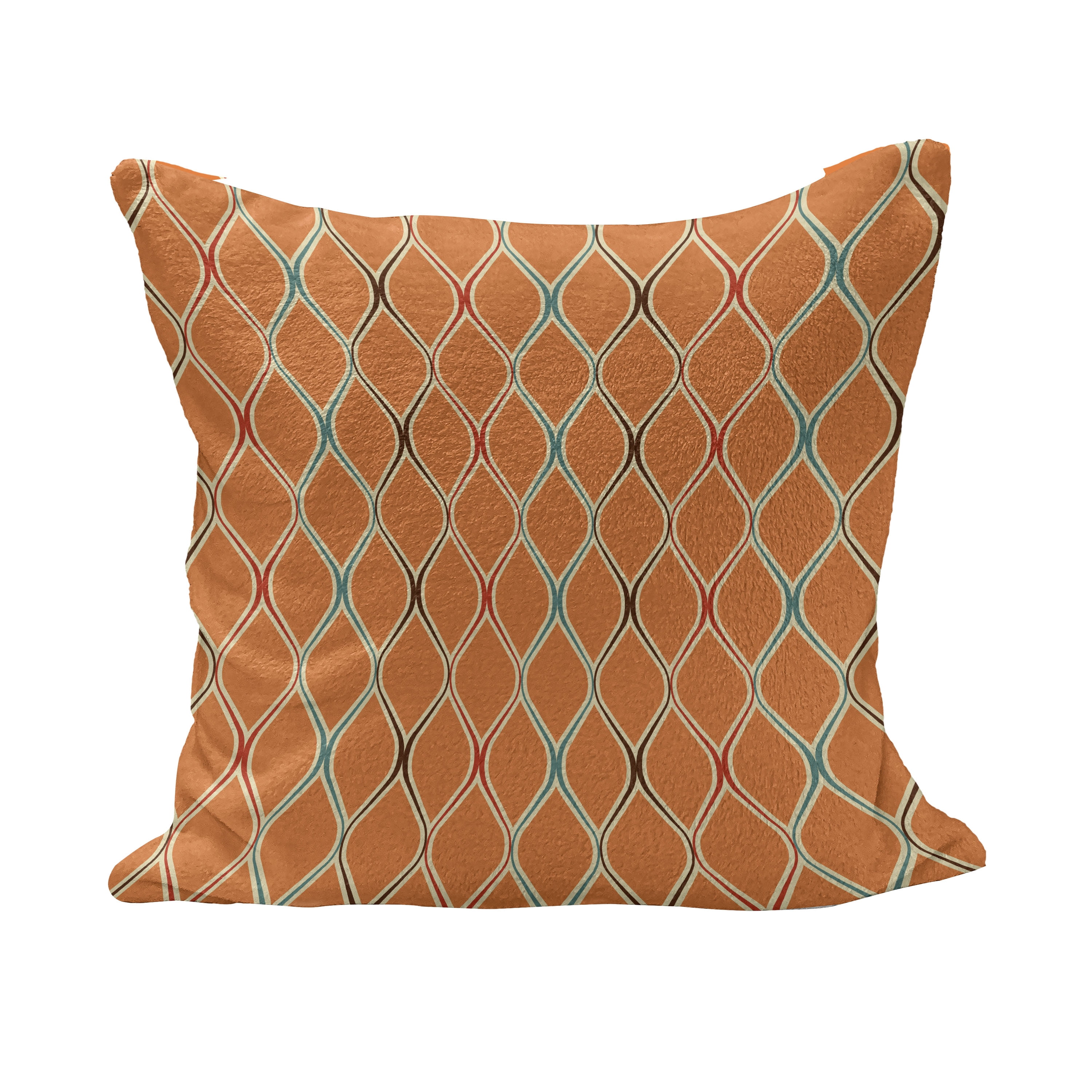 Orange Fluffy Throw Pillow Cushion Cover, Vibrant Old Fashion Trippy ...