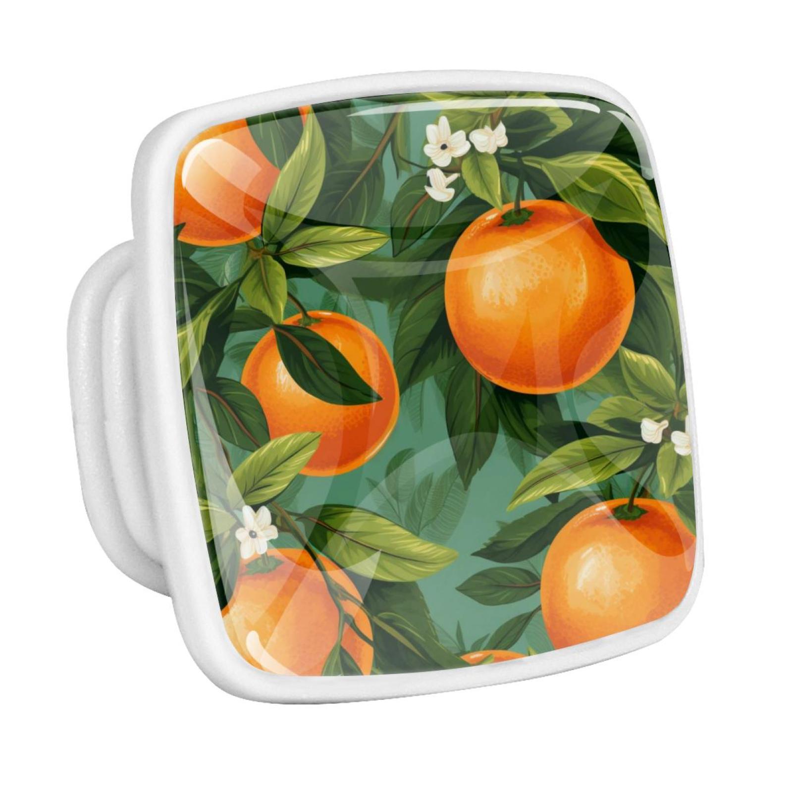 Orange Fluorescent Drawer Pulls with Screws Square 4-Pack Glow Dark ...