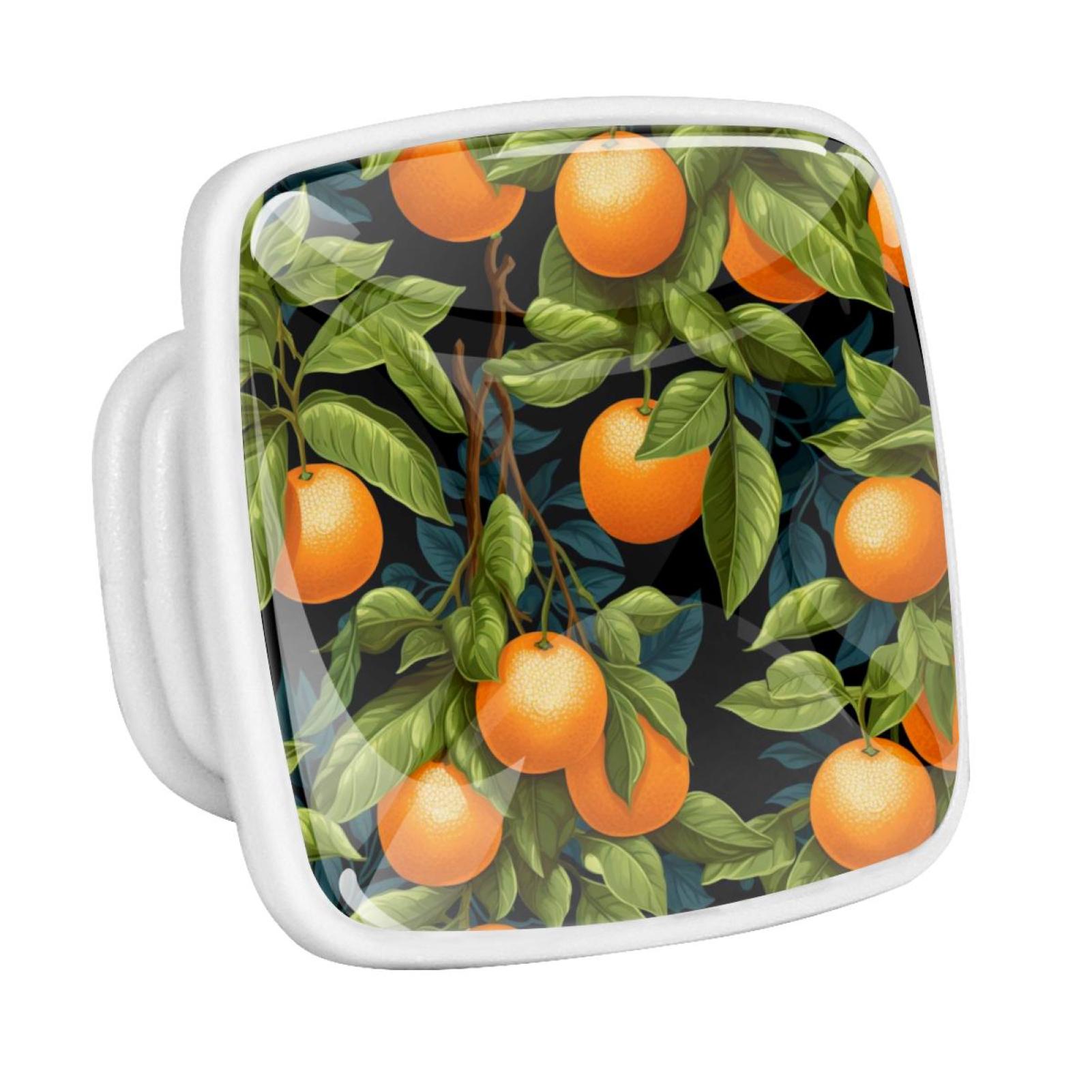 Orange Fluorescent Drawer Pulls with Screws Square 4-Pack Glow Dark Knobs for Cabinets Wardrobes ...