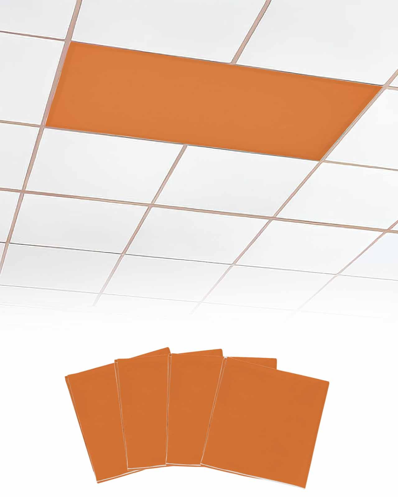 Orange Fluorescent Light Covers for Ceiling Lights 4x2 feet, 4 Pack ...