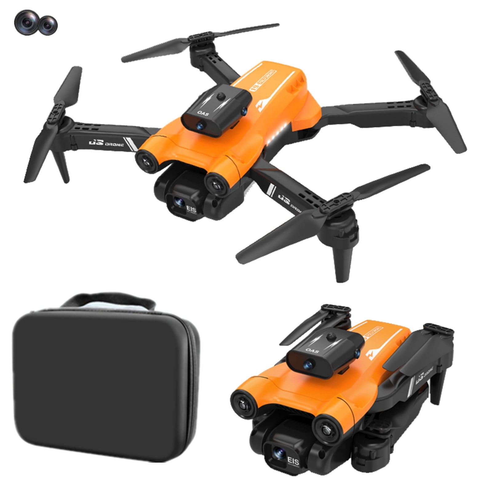 Orange Foldable Drone With Dual 1080P Hd Fpv Camera Wifi Remote Control ...