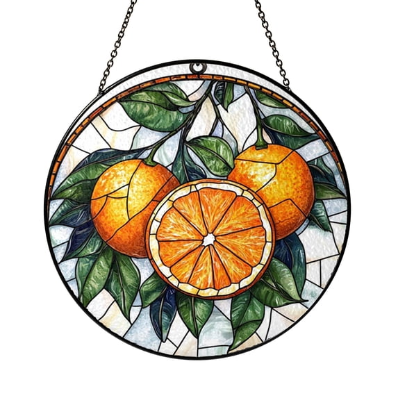 Orange Fruit Botanical Stained Glass Suncatcher, Decorative Window ...