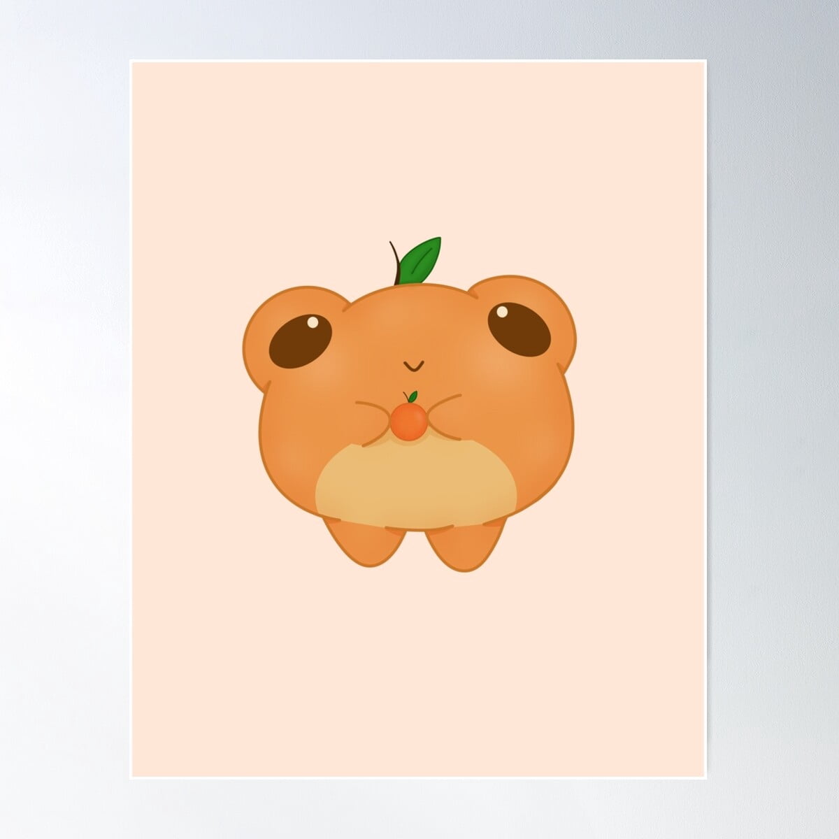 Orange Fruit Frog Poster Wall Art, Modern Wall Decor For Living Room ...