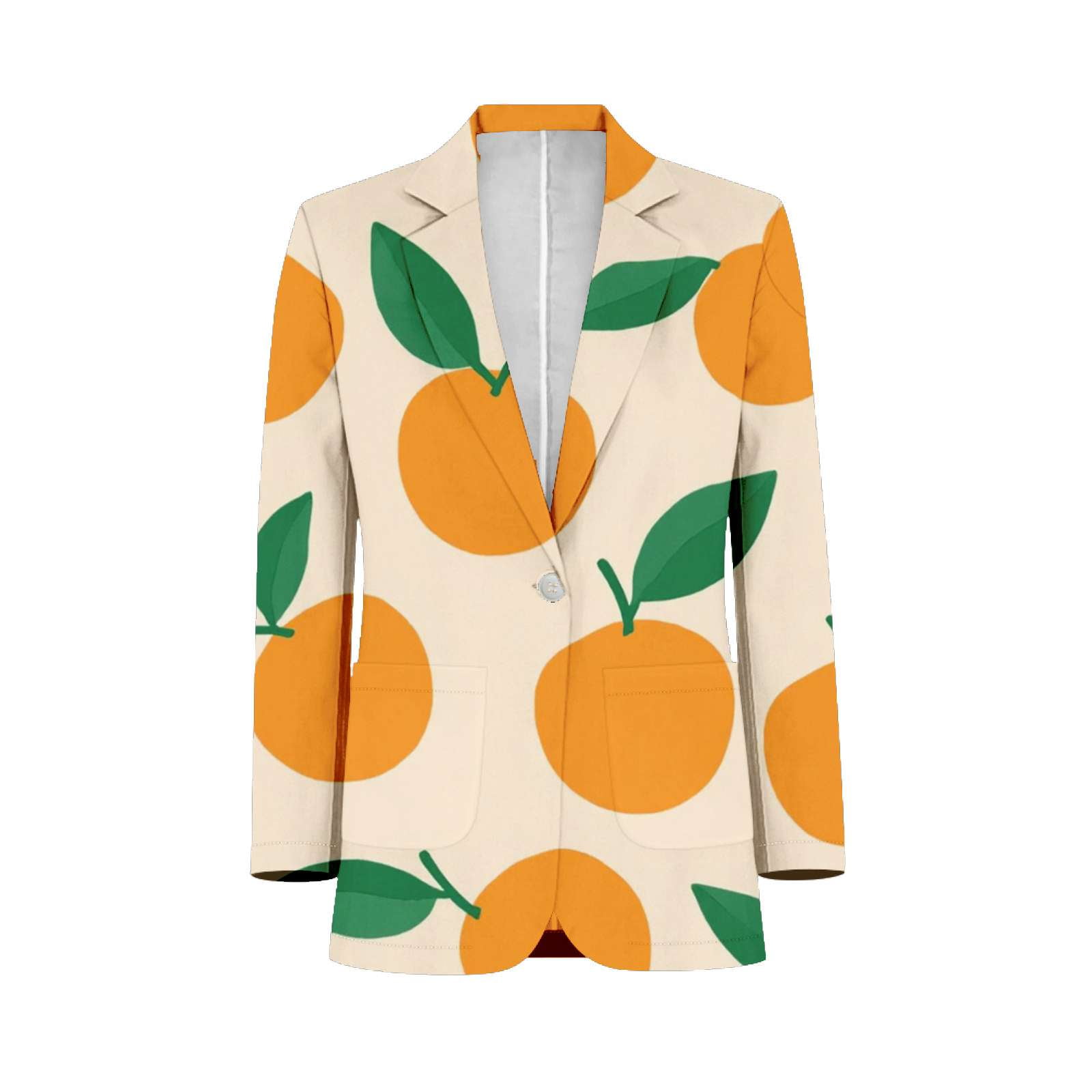 Orange Fruit Pattern Simple Design Mens Suits Shawl Collar Slim Fit ...