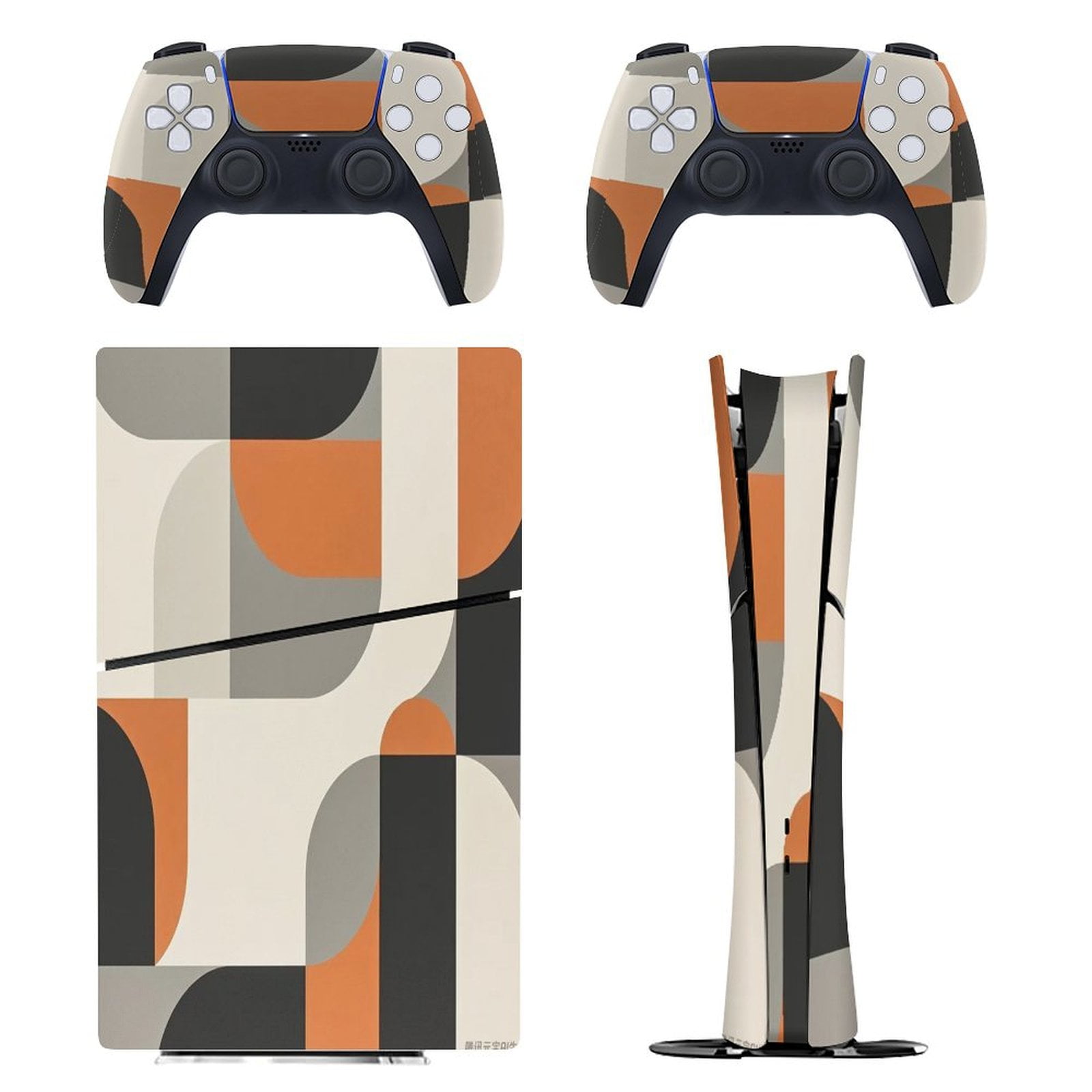 Orange Geometric Art Black And White Orange PS5/PS5 Slim Digital Disc ...