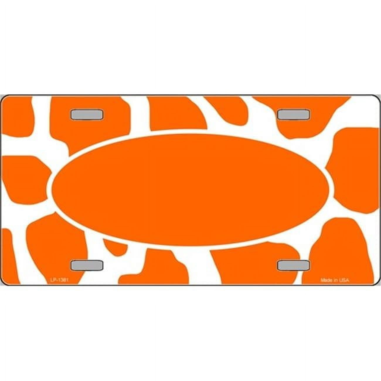 Orange Giraffe- Ovals in the Middle- Flat Automotive License Plates ...