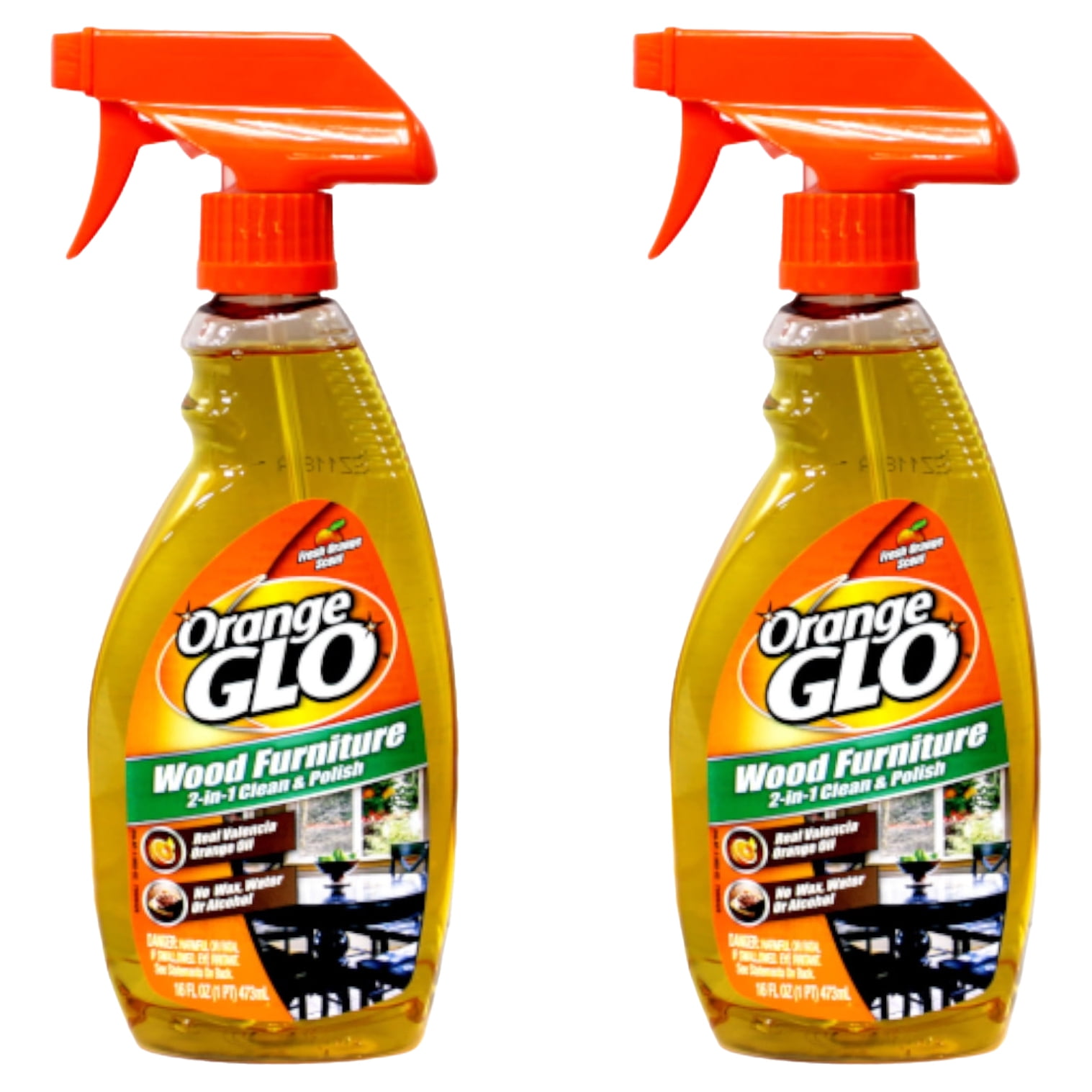Orange Glo Wood Furniture Clean and Polish Spray, 2-in-1, 16 oz, Pack ...
