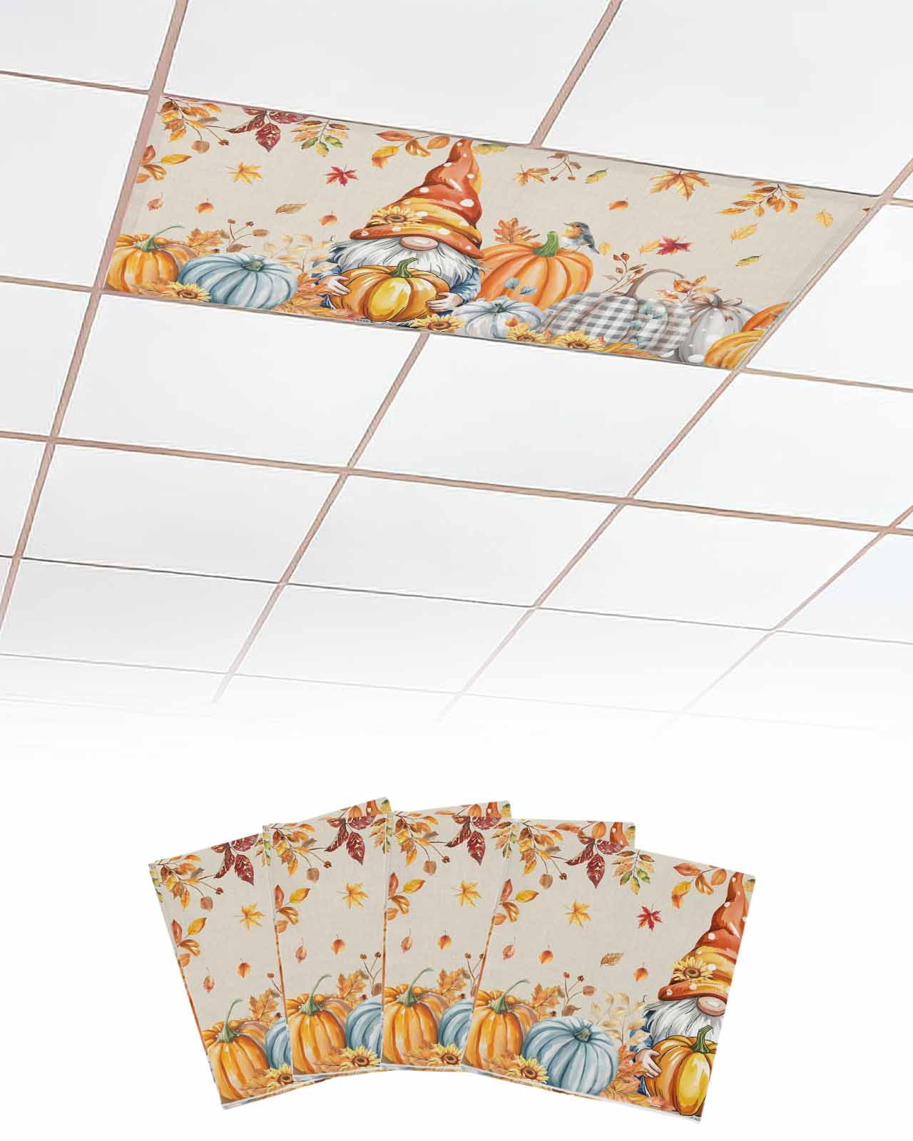 Orange Gnomes Fall Fluorescent Light Covers for Ceiling Lights 4x2 feet ...
