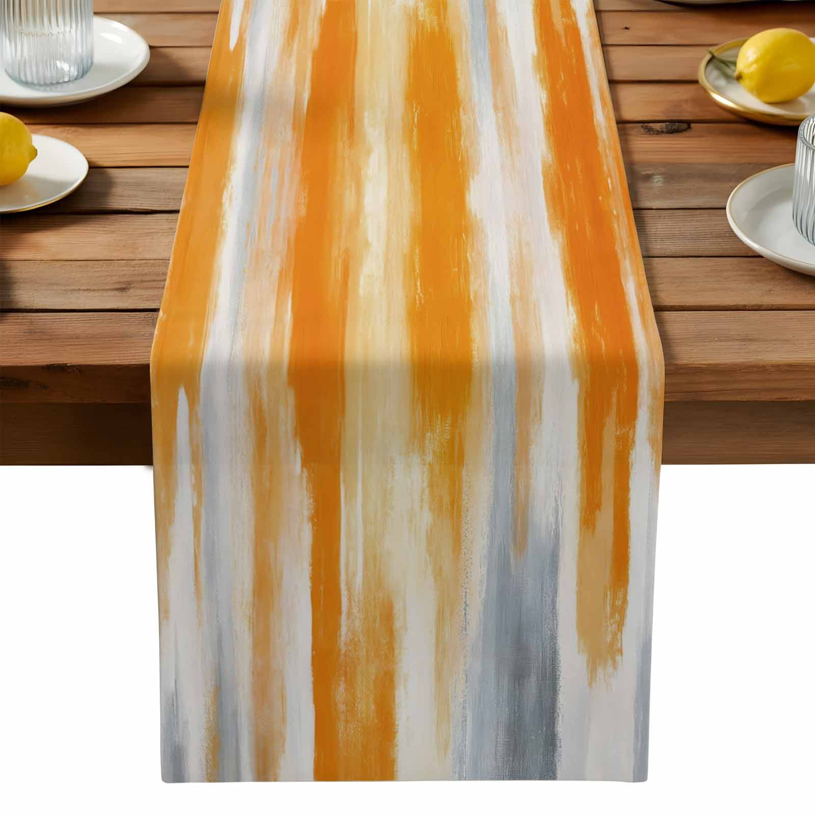 Orange Gradient Oil Painting Style Table Runners 13x90 Inches Long ...