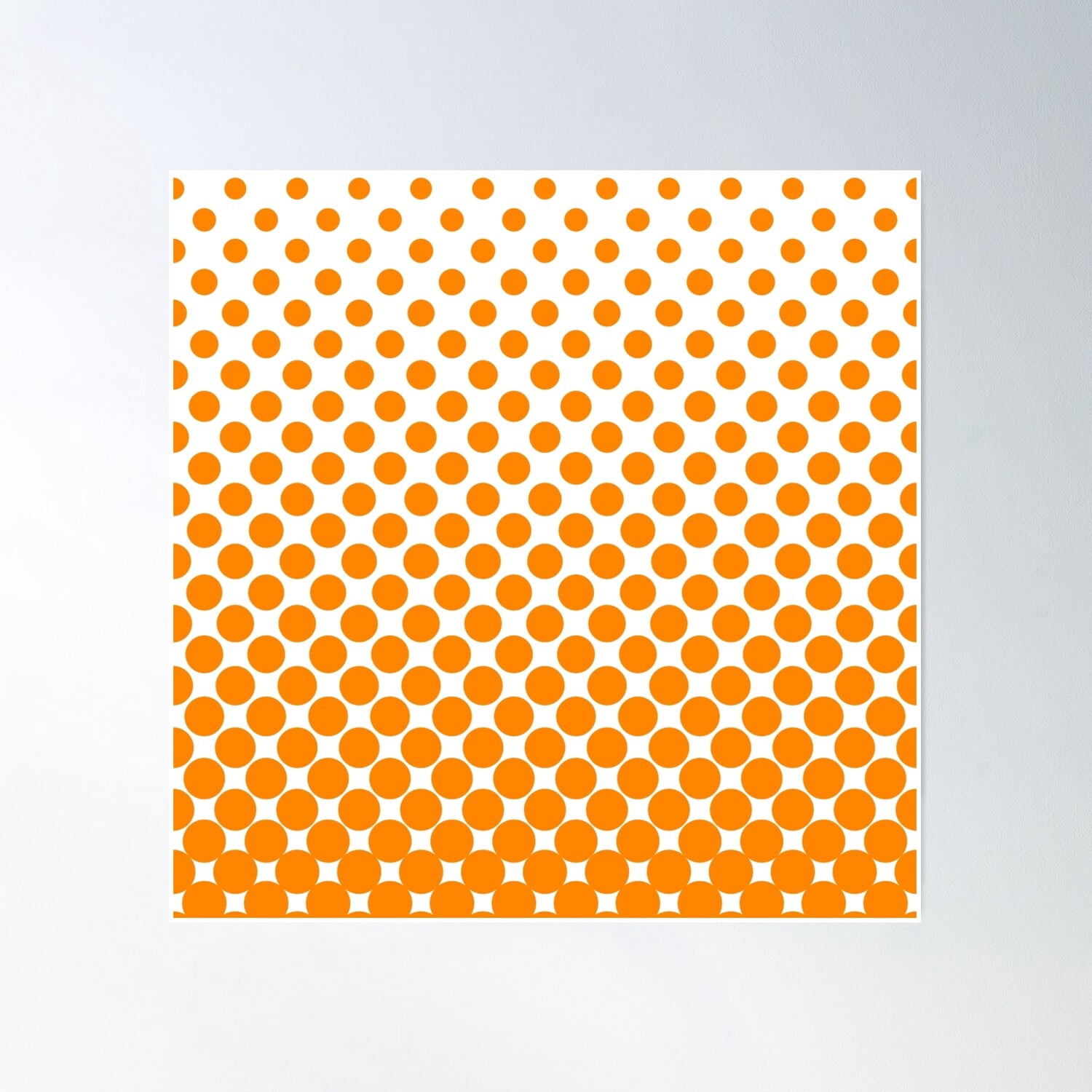 Orange Gradient Ombre Polka Dots Poster Wall Art, Modern Wall Decor ...