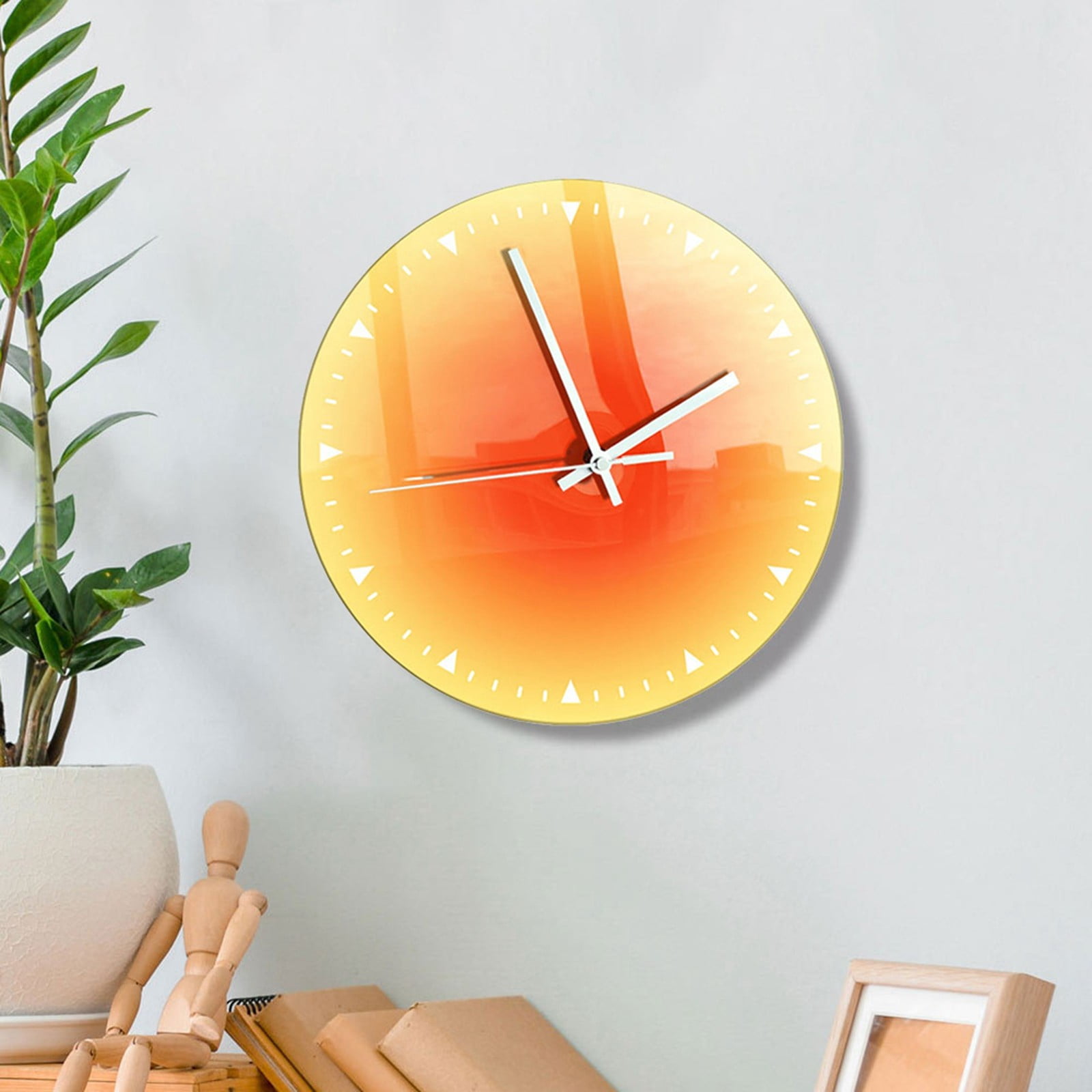 Orange Gradient Sunset Dual Purpose Wall Clock Creative Gradient Clock ...