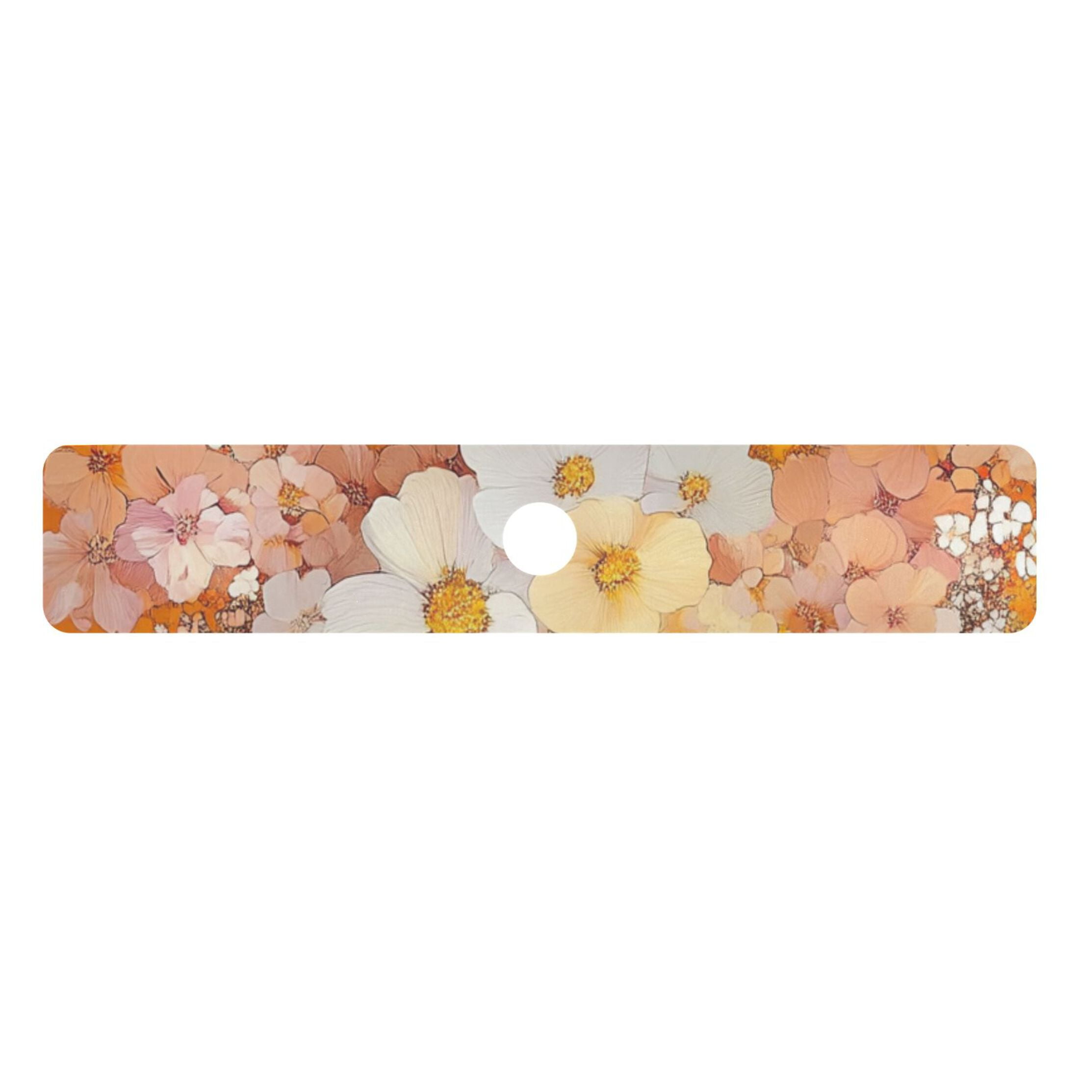 Orange Gradient Watercolor Flower Kitchen Sink Splash Guard, Silicone ...