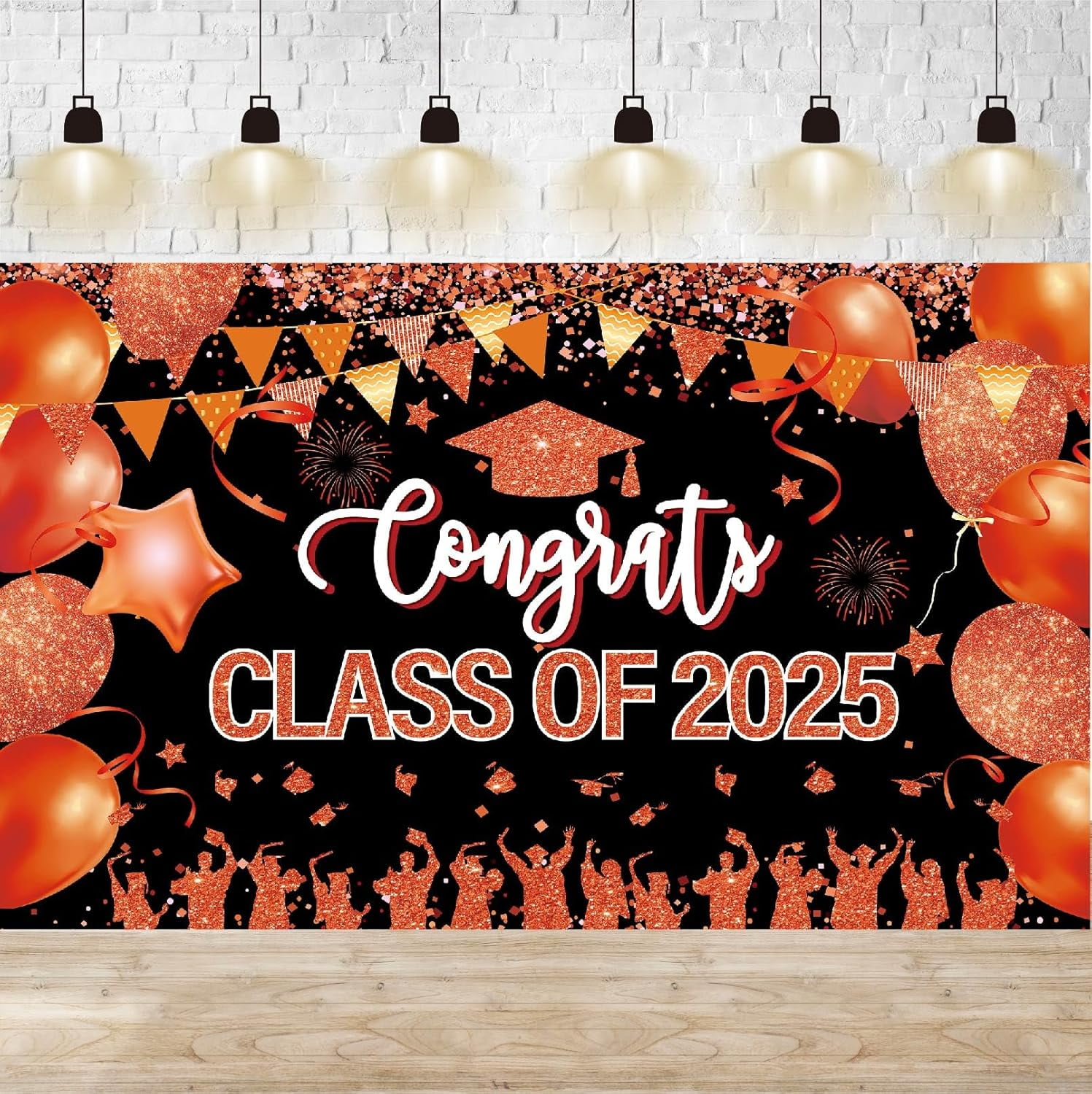 Orange Graduation Decorations Banner Orange Congrats Grad Banner Large ...