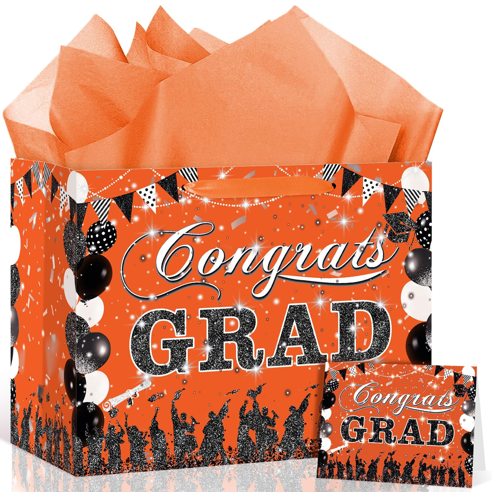 Orange Graduation Gift Bag IFF17 2025 Graduation Party Congrats Grad ...