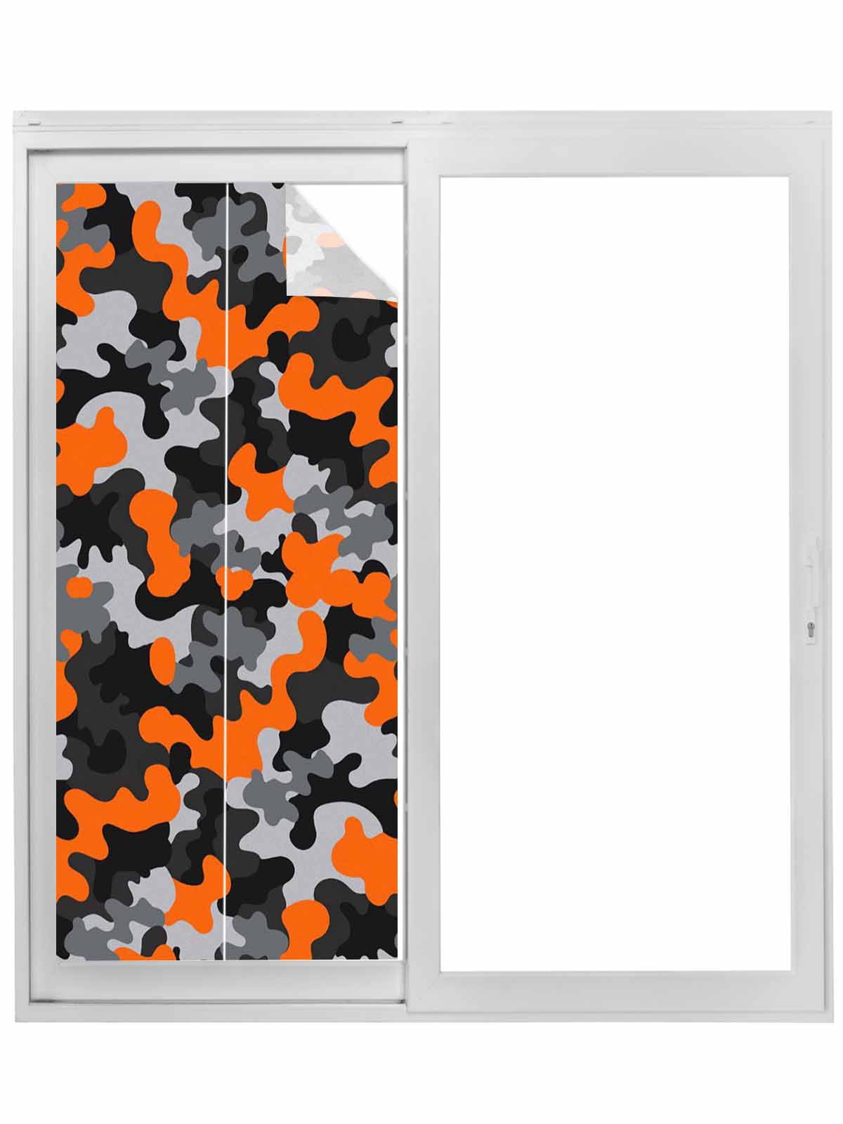 Orange Gray Black Window Privacy Film Stained Glass Window Film ...