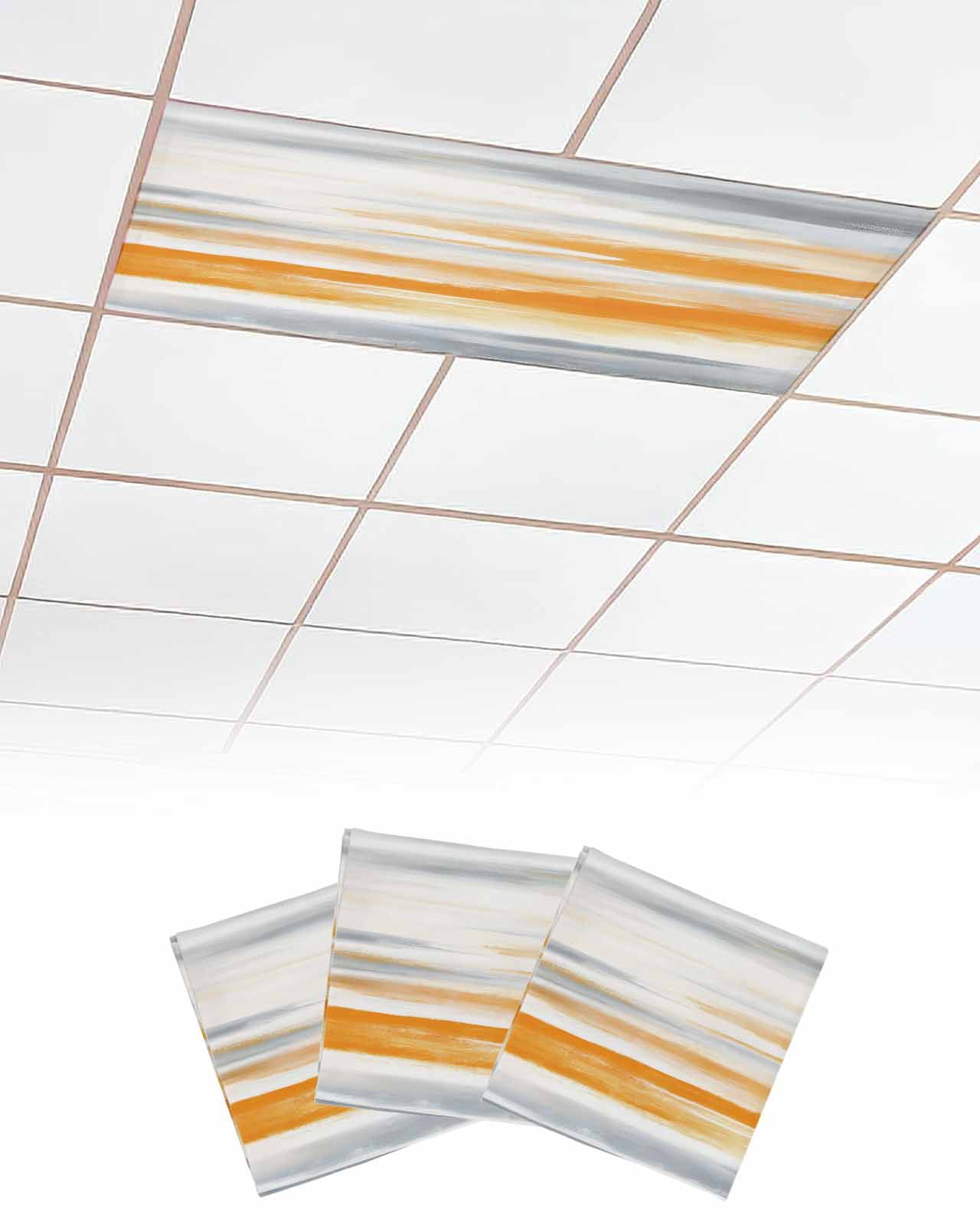 Orange Gray White Fluorescent Light Covers for Ceiling Lights 4x2 feet ...