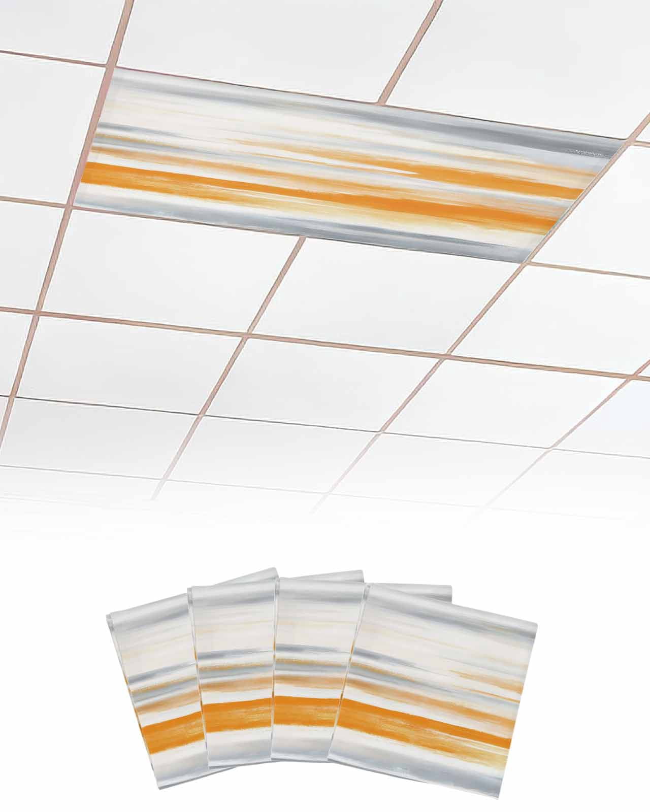 Orange Gray White Fluorescent Light Covers for Ceiling Lights 4x2 feet ...