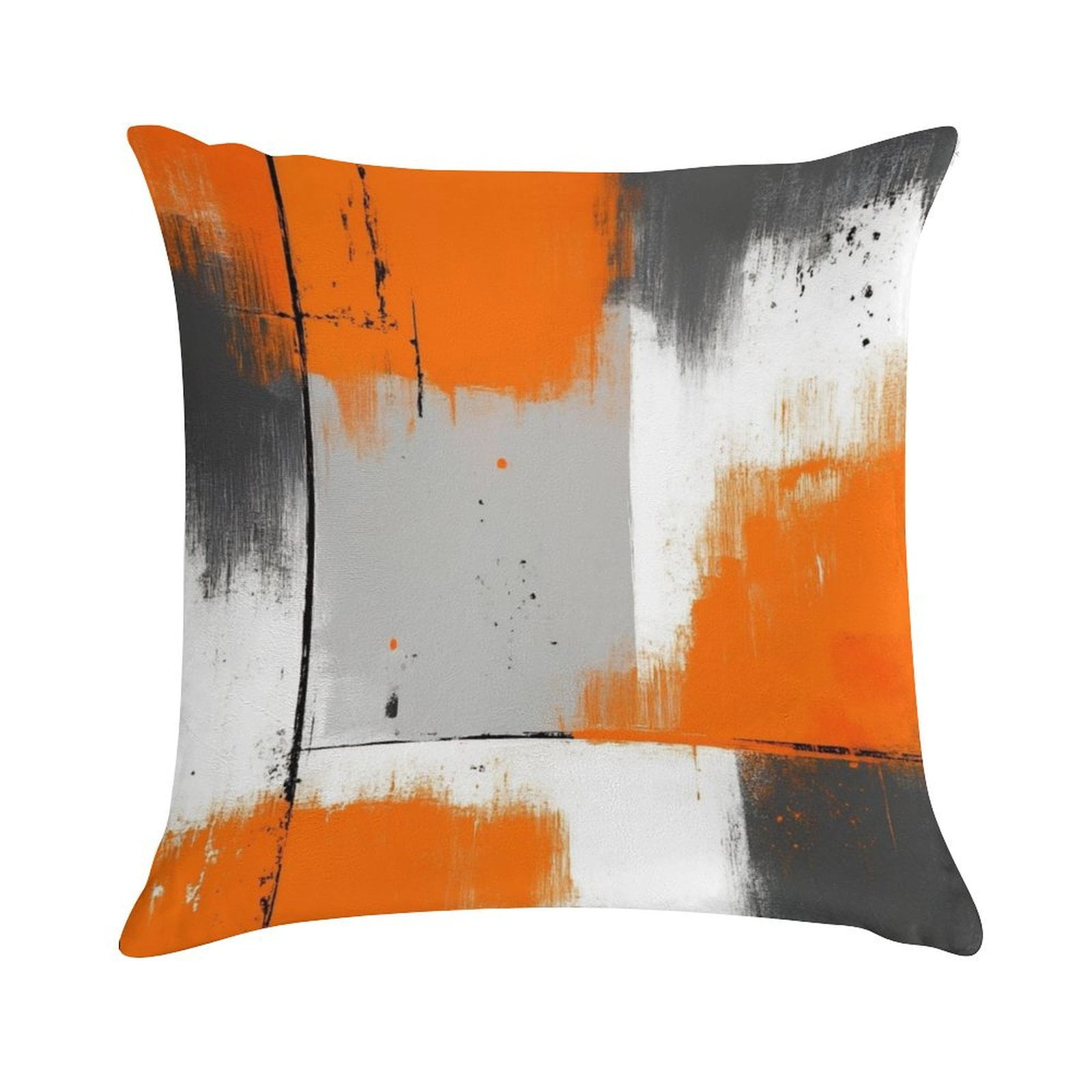 Orange And Grey Abstract Art Artwork Pillow Covers,Orange And Grey ...