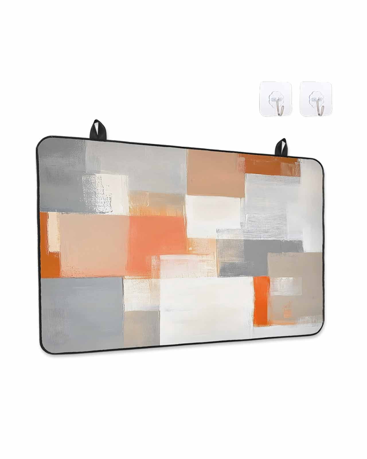 Orange Grey Geometric Stove Top Covers for Electric Stove, Kitchen ...