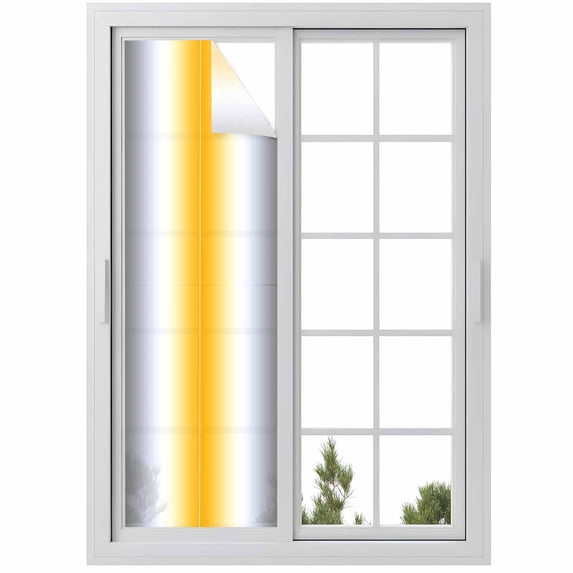 Orange Grey White Window Privacy Film, Farmhouse Ombre Color Modern ...