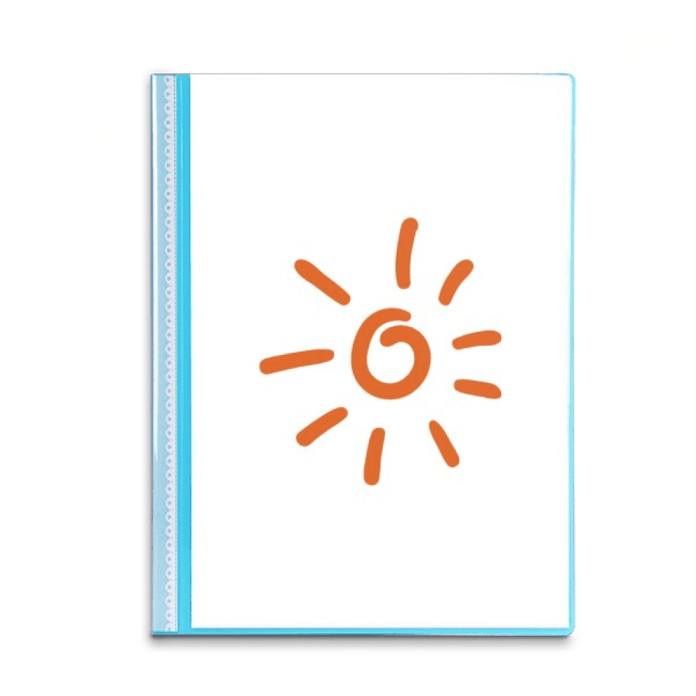 Orange Hand Painting Sun Weather Book Sheet Protectors Portfolio Binder ...