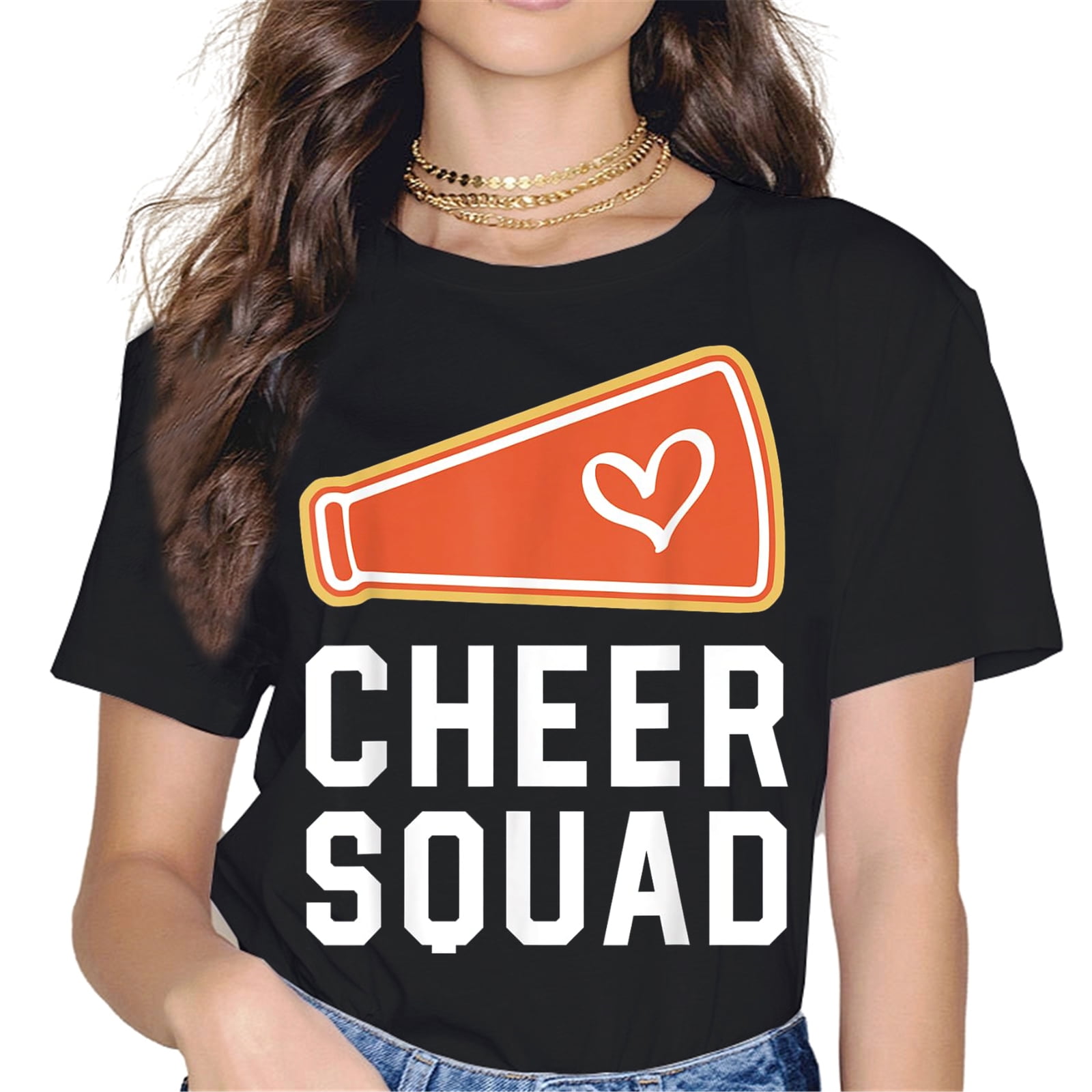 Orange Horn CHEER SQUAD Tees - Walmart.com